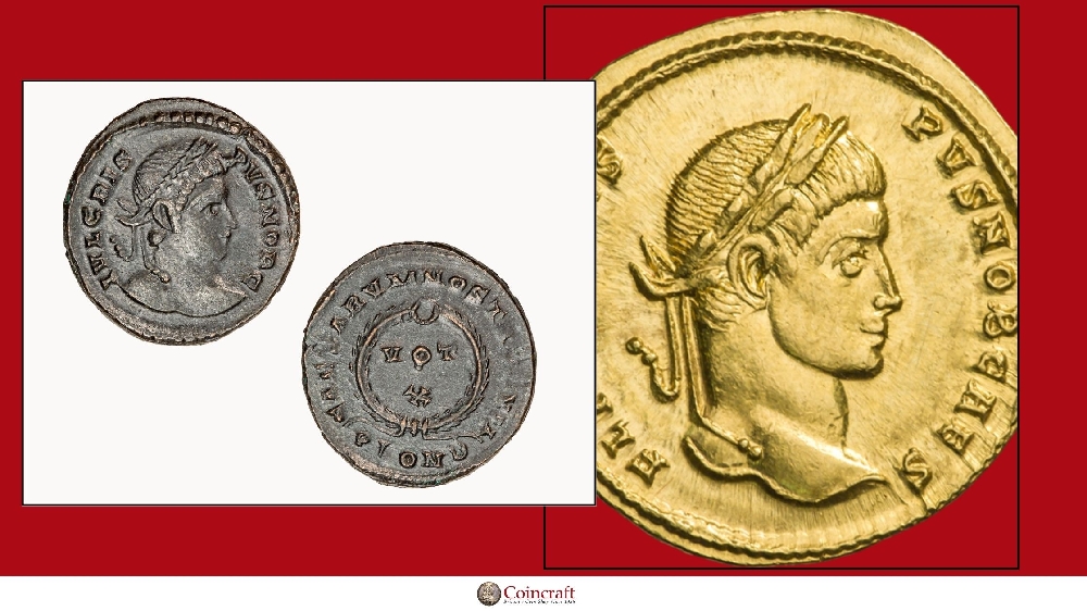 Roman Coins Dedicated to Former Emperor Crispus